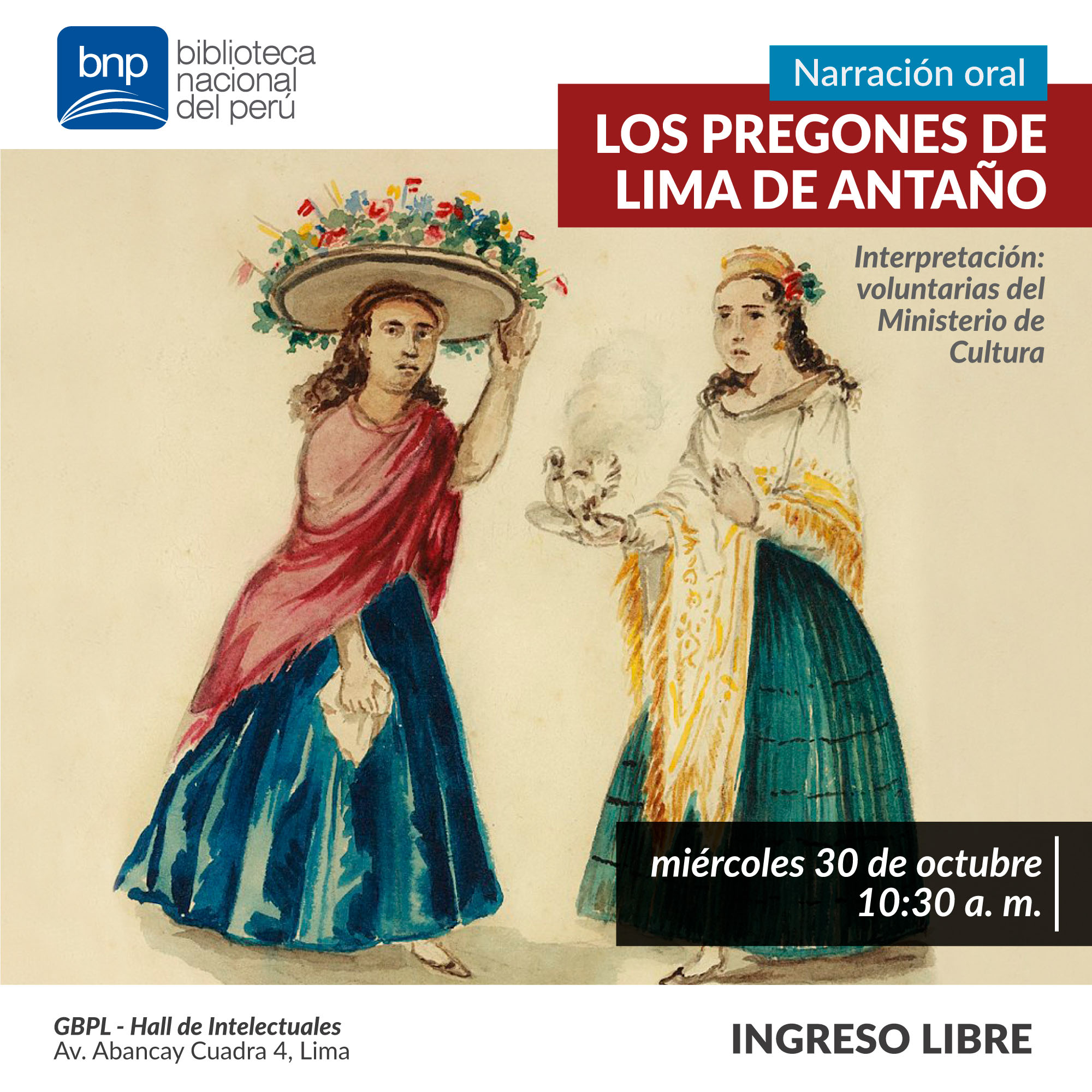 GRAN BIBLIOTECA PÚBLICA DE LIMA PRESENTARÁ “LOS PREGONES DE LIMA ...